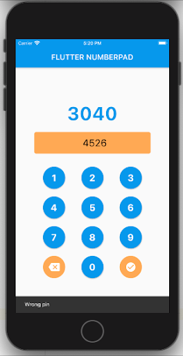 Flutter Numberpad Widget without any package for Android & iOS